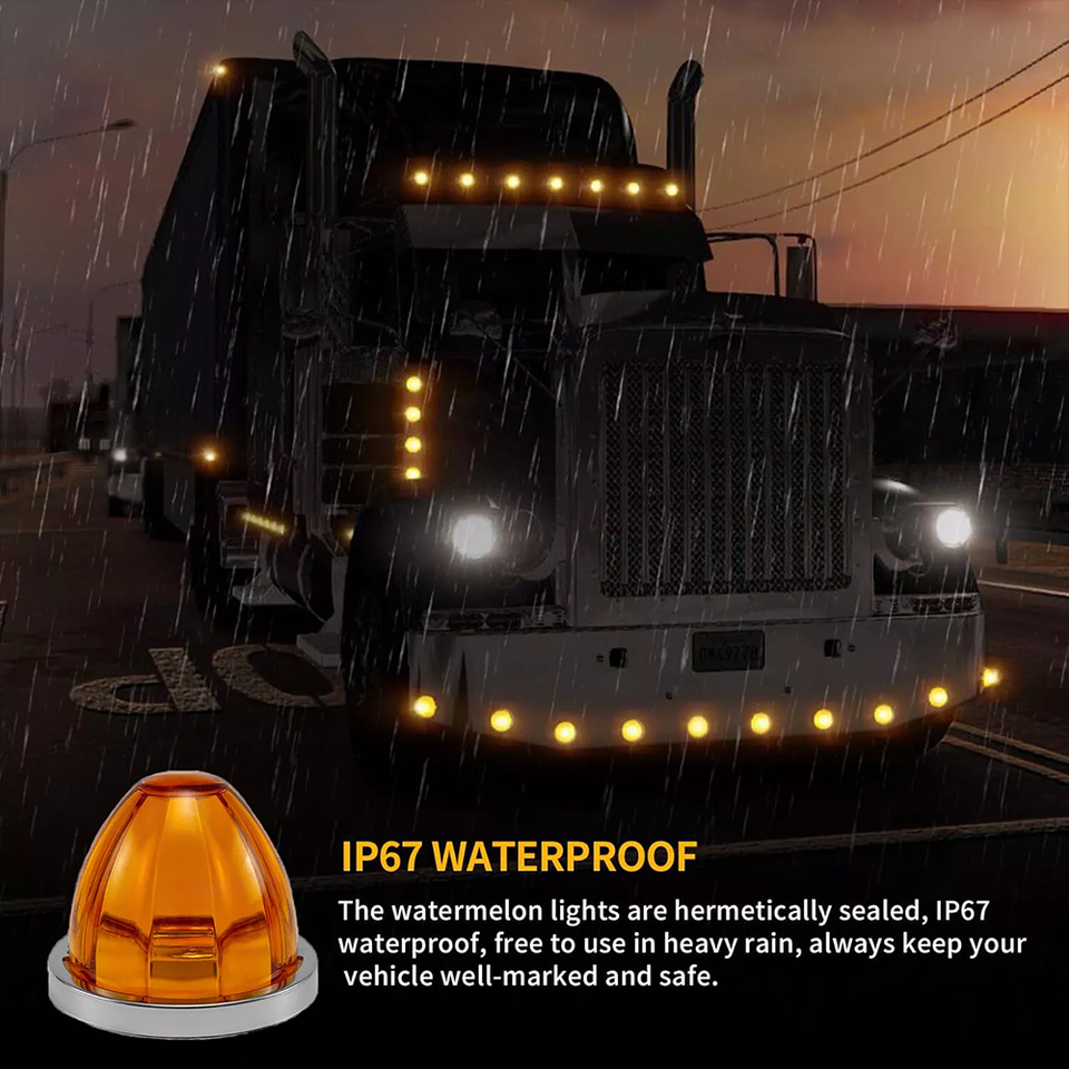 US LED BIG Watermelon Lights Car Side Marker Clearance Truck Trailer ...