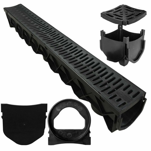 Driveway Garden Garage Gully Black Rain Water Drainage Channel 5 Tonne ...