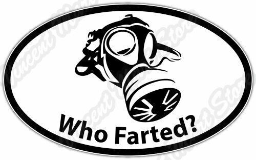 Who Farted Fart Mask Funny Oval Car Bumper Vinyl Sticker Decal 6"X4" | eBay