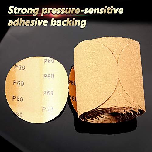 100 Pcs 60 Grit Sandpaper Roll 6 inch Round Sanding Discs Adhesive Back ...