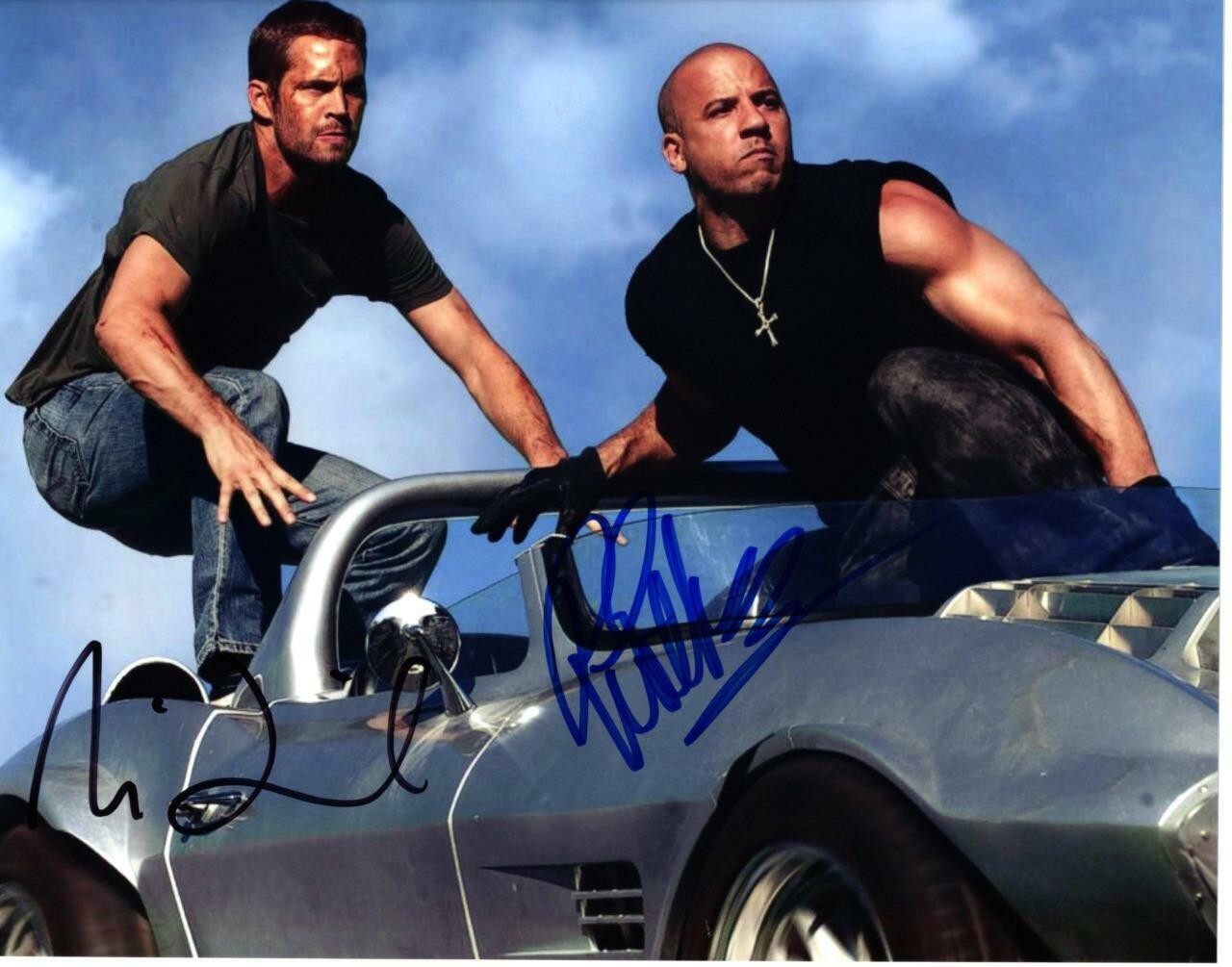 FAST AND FURIOUS SIGNED PHOTO VIN DIESEL PAUL WALKER AUTOGRAPH 8.5X11 ...