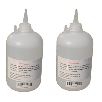 2 Bottles Ink Cleaner 500ml Screen Printing PVC ink, plastic ink ...