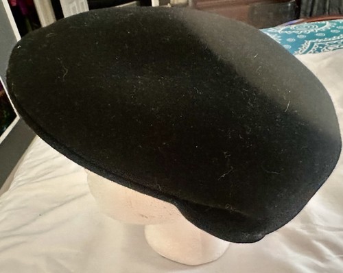 Vintage Cuffley Scala News Boy Hat Black Wool Felt XL Cabbie Mens Cap ...