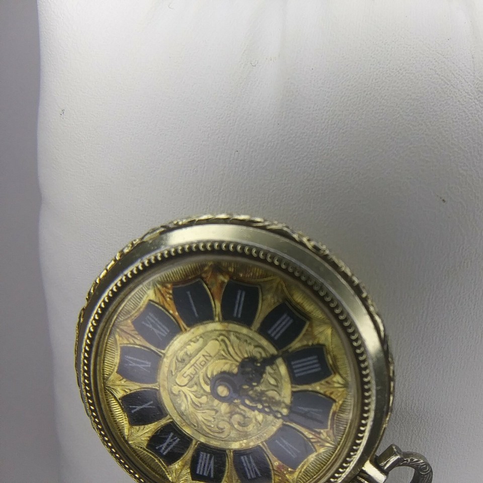 Sutton Pocket Watch With Gold Chain, Windable Working Classic Western ...