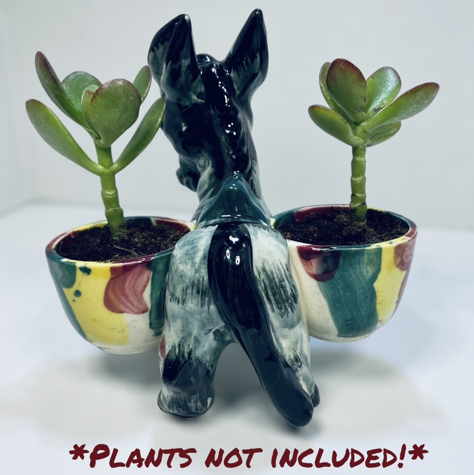 Hand Painted NOS Mid-Century Ceramic Donkey Planter Majolica Style ...