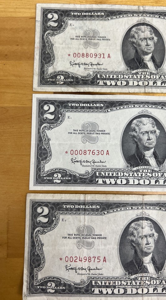 $2 Red Seal STAR Note Currency Old Estate Two Dollar Bill Rare | eBay