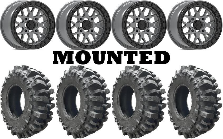 Kit 4 Interco Bogger UTV Tires 31x9.5-15 on Valor V07 Beadlock Gray ...