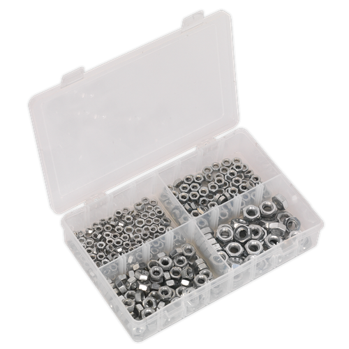 Acciaio Dado Assortimento 370pc M5-M10 Metrico - Sealey AB028SN Nuovo ...