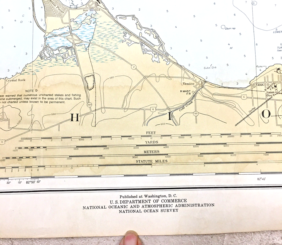NOAA Nautical Chart Map 14844 Islands in Great Lake Erie Put-In-Bay ...