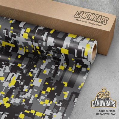Large Digital Urban Yellow Camo Vinyl Wrap | Durable Cast Decal Film | eBay