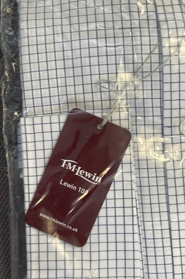 T.M. LEWIN Lewin 100 Slim Fit Check Long Sleeved Shirt 100% Cotton Size 16.5" | eBay UK