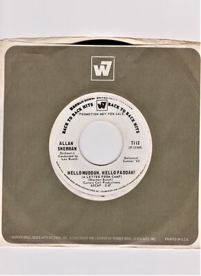 ALLAN SHERMAN HELLO MUDDAH, HELLO FADDAH WHT LBL PROMO 45 FACTORY ...