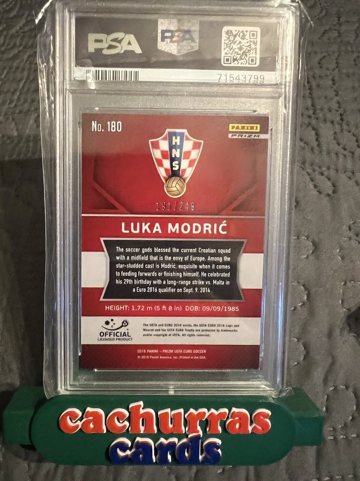 2016 Panini UEFA Euro Prizm Luka Modric Blue 191/249 PSA10 | eBay