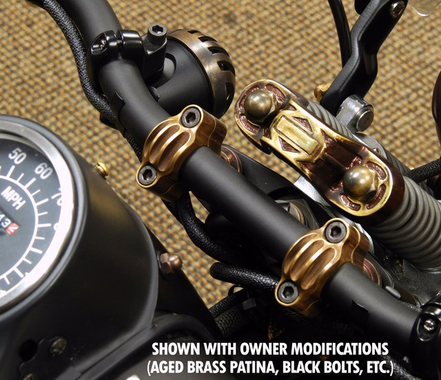 Old School Finned Solid Brass Riser Risers Harley Bobber Chopper ...