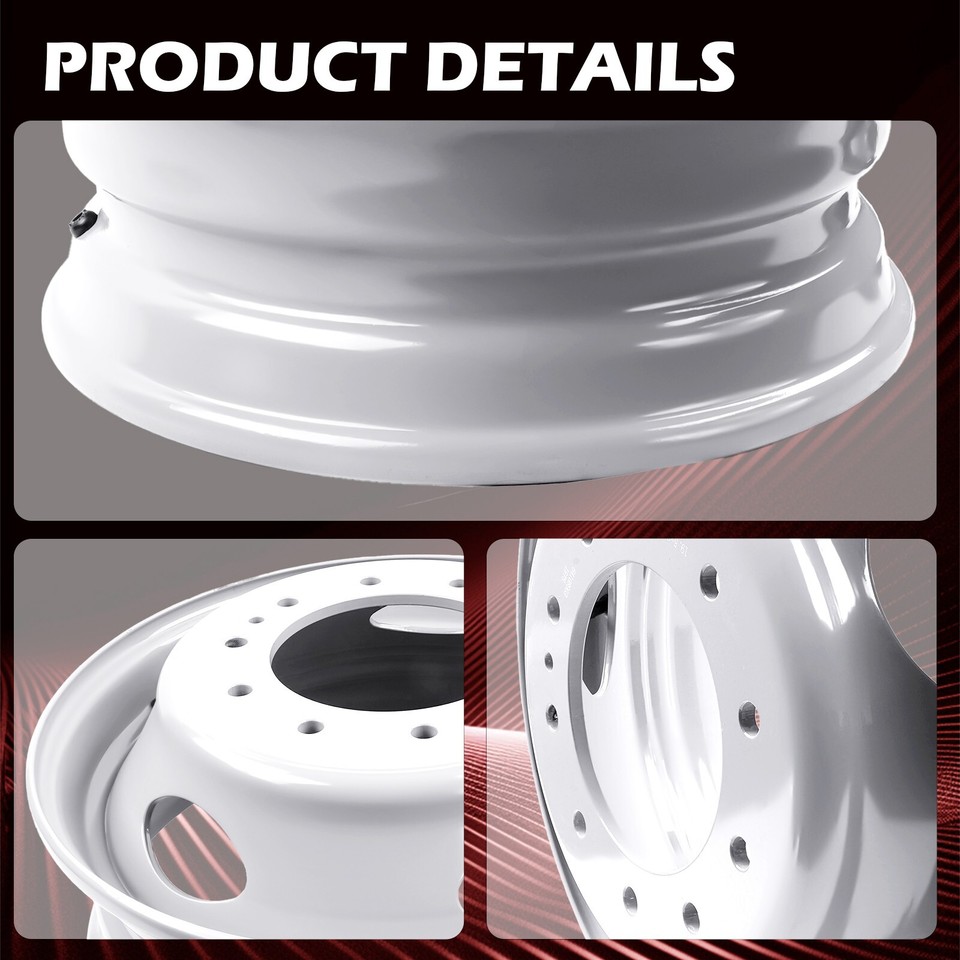 19.5"x6 10 Lug Steel Wheels Fit For 05-23 FORD F450 F550 SUPER DUTY New ...