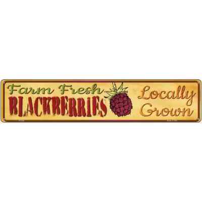 Farm Fresh Blackberries 3"x12" metal street sign plaque Home Door ...
