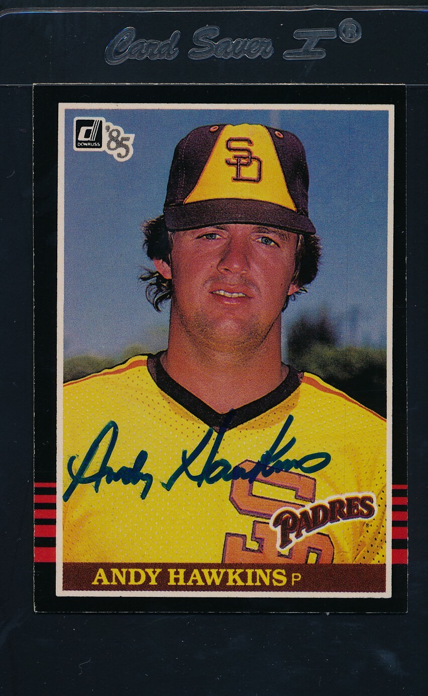 1985 Donruss #528 Andy Hawkins Padres Signed Auto *23523 | eBay