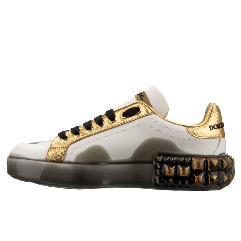 DOLCE & GABBANA DG Logo Studs Crystals Heart LOVE Sneaker PORTOFINO ...