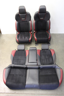 Subaru WRX STI Recaro Red Black Leather Alcantara Seats Genuine Oem ...