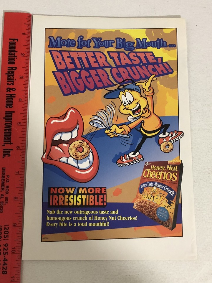 1996 Honey Nut Cheerios Cereal Print Ad Advertisement pa4 | eBay