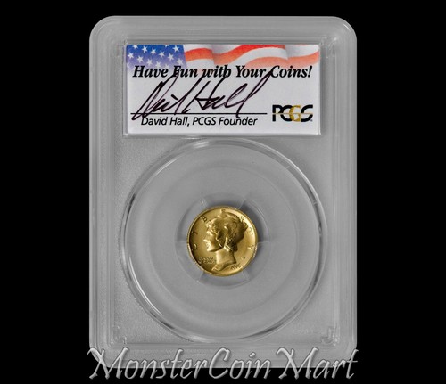 2016-W Gold Mercury Dime PCGS SP70 FS : Special Hand-signed insert by ...