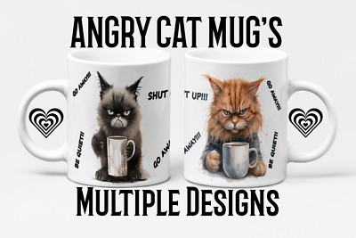 Angry Cat Mug Birthday mug Christmas Valentine Gift Retirement Funny ...