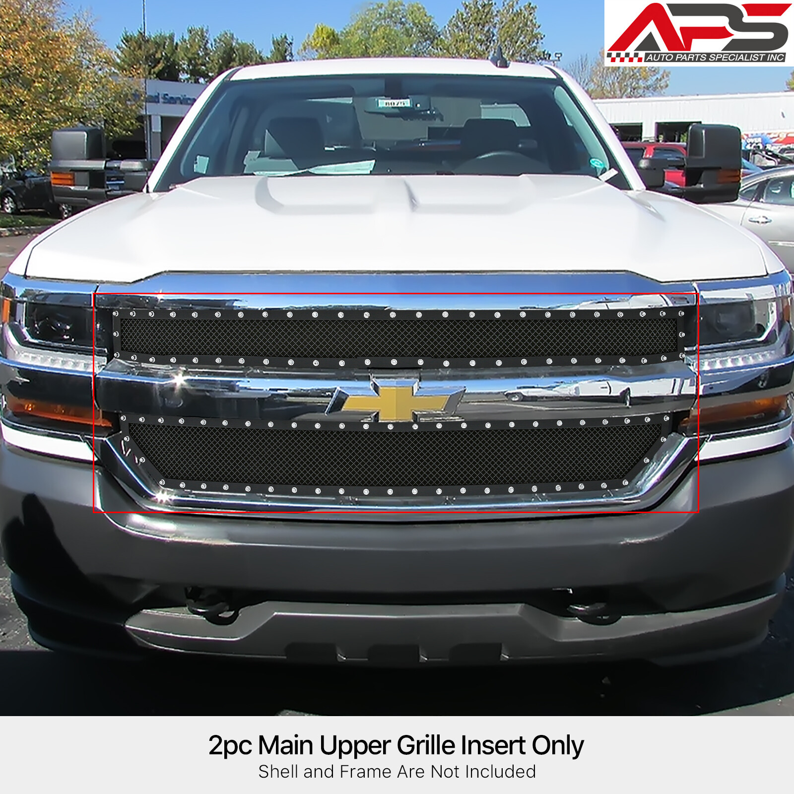 2014 Chevy Silverado 1500 Grill POWECHOX Silver Ice With Black Mesh ...