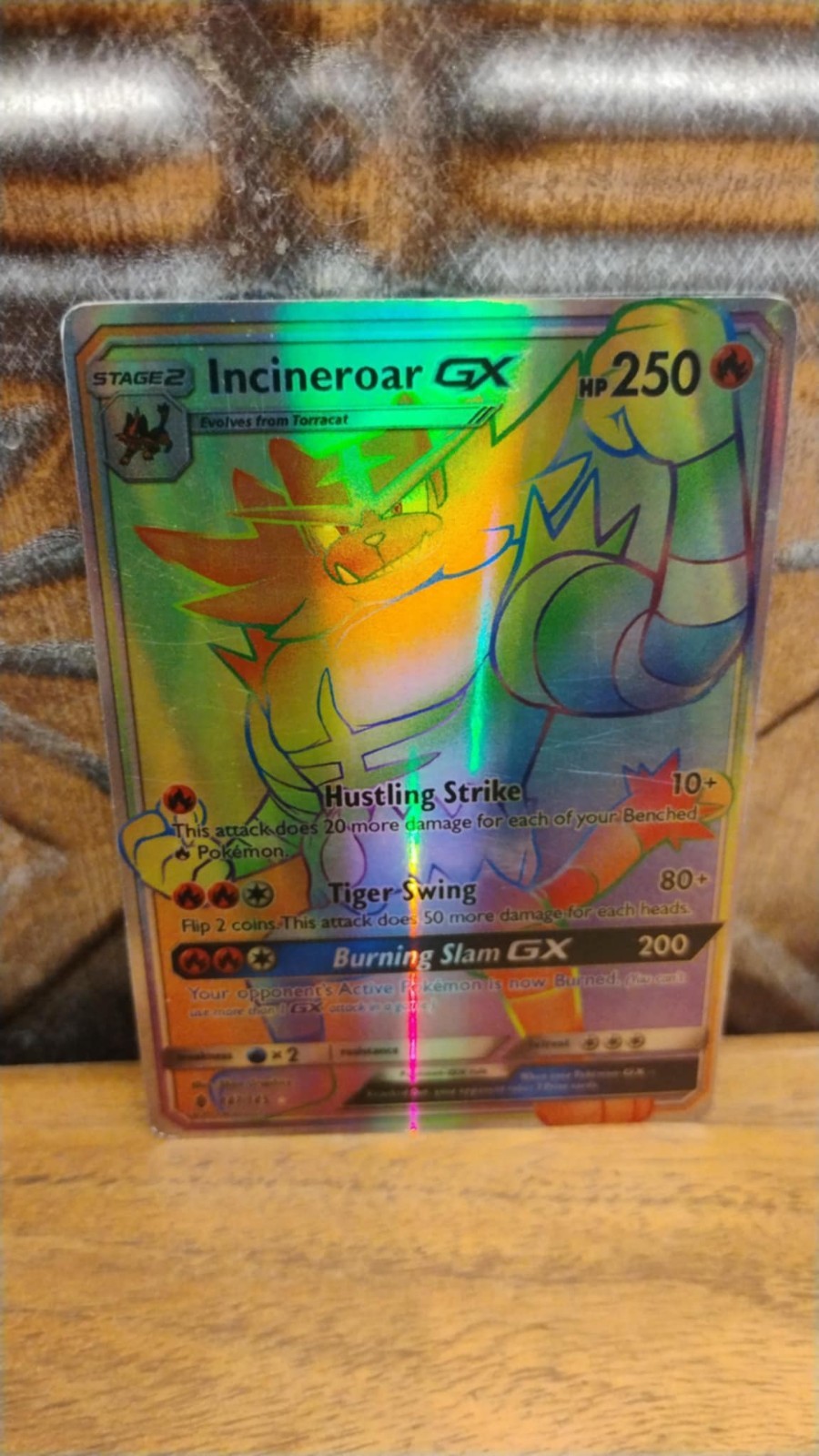 INCINEROAR GX Guardians Rising POKEMON Full-Art Holo 2017 Trading Card ...