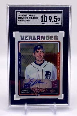 2005 Topps Chrome - Justin Verlander Rookie Autograph Card SGC Graded 9 ...
