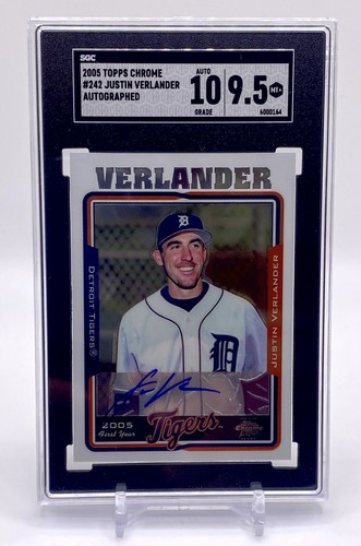 2005 Topps Chrome - Justin Verlander Rookie Autograph Card SGC Graded 9 ...