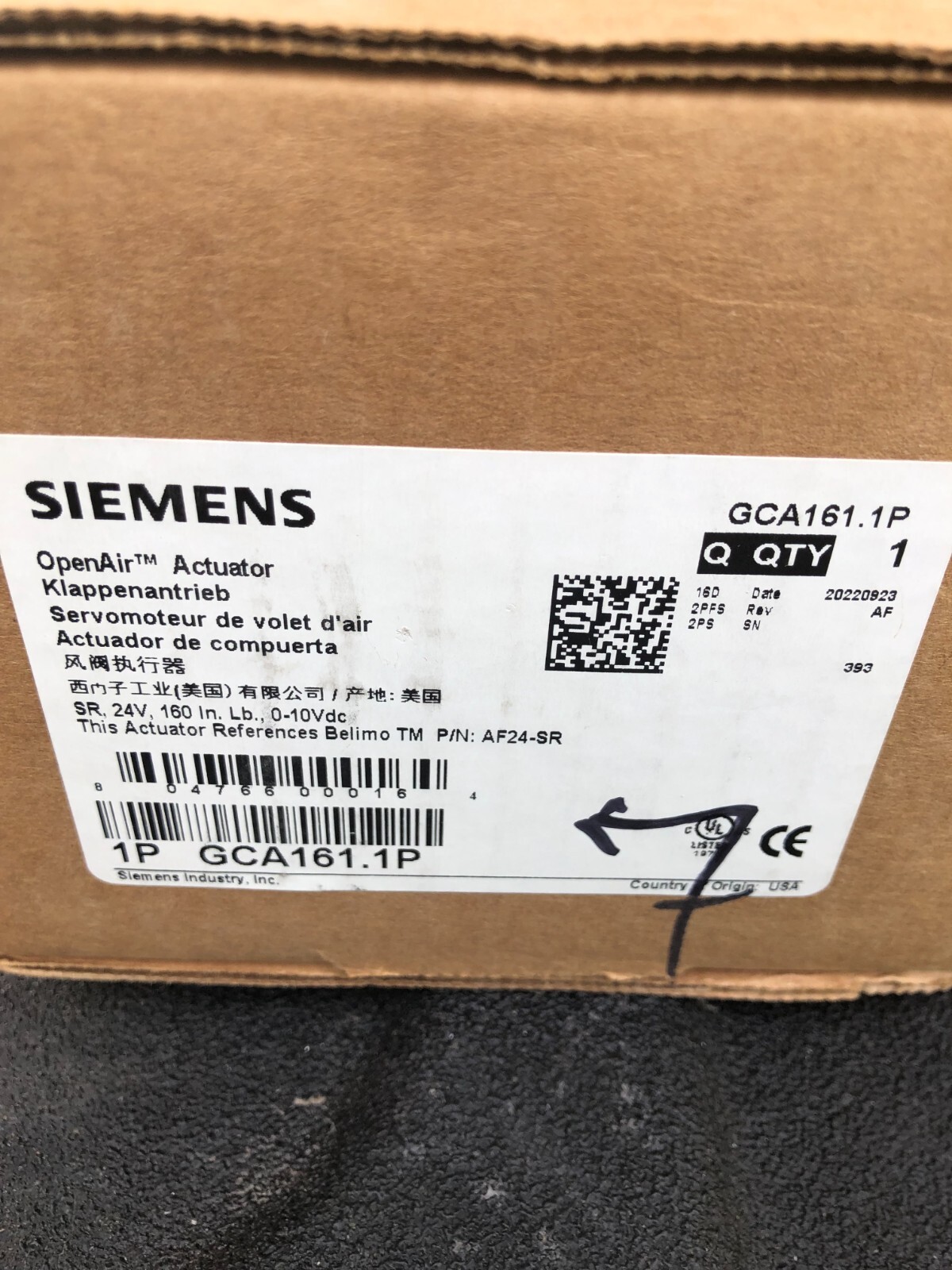 Siemens GCA161.1P Electric Damper Actuator for sale online | eBay