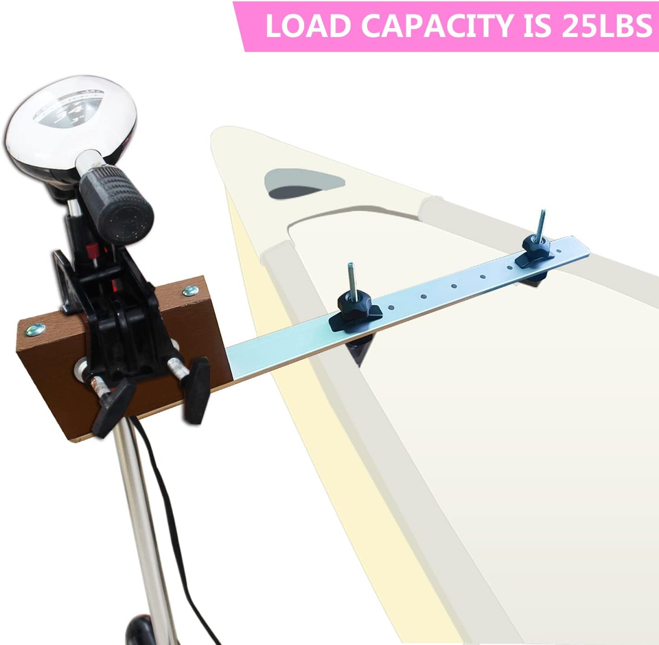 Canoe Trolling Motor Mount Bracket with Aluminum Crossbar for Quick and ...