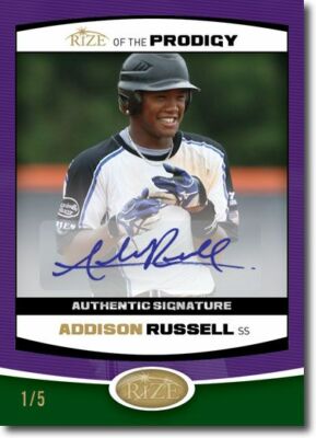 ADDISON RUSSELL 2012 Rize Rookie Autograph PURPLE Auto PRODIGY RC #/5 ...