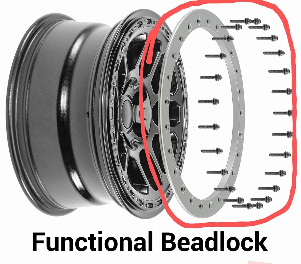 5 Aluminum Functional Beadlock Rings for Jeep Rubicon JK JL 17" 392 XR ...
