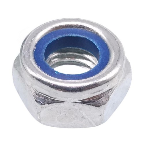 500x M5 x 0.8mm Self-Locking Nylon Insert Hex Nuts Zinc plated Carbon ...