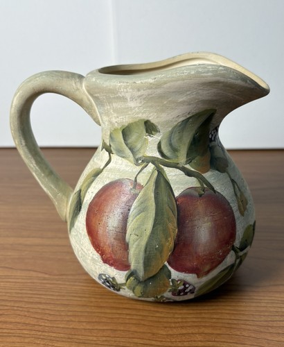 Vintage Home Interiors Ceramic Art Pottery Apples Fruit Pitcher | eBay