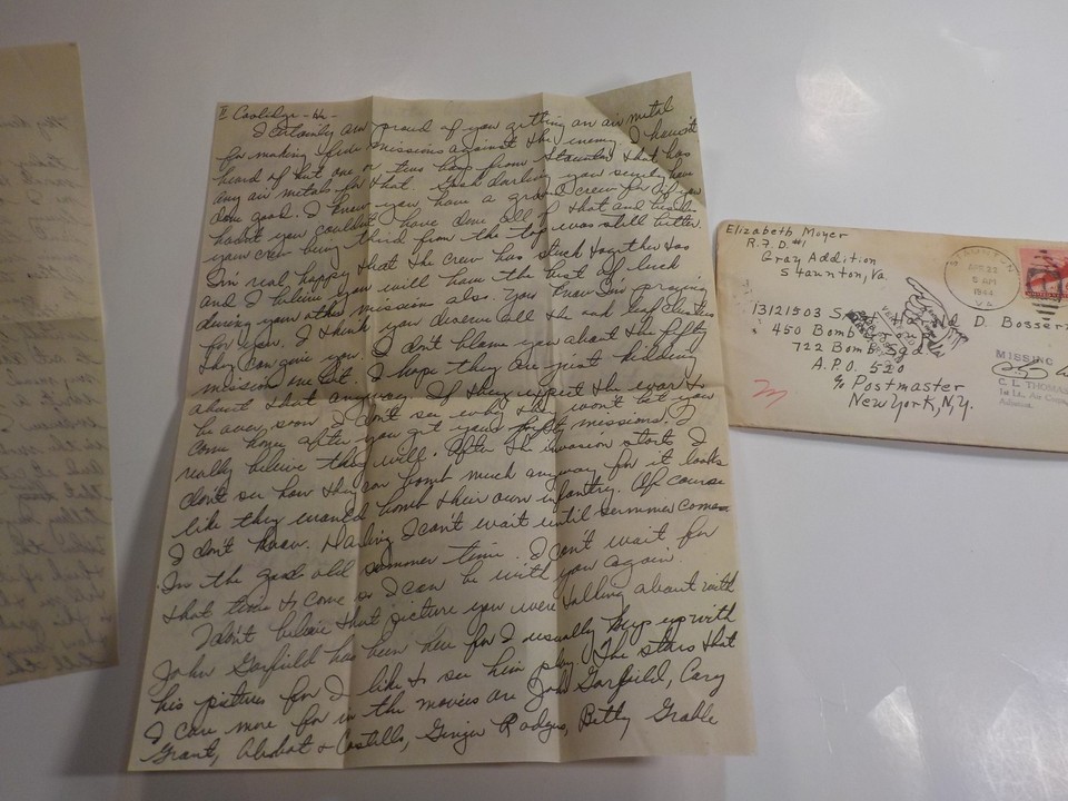 WW2 Letter 1944 Missing In Action Wife 450th Bomb Group POW Air Medal ...