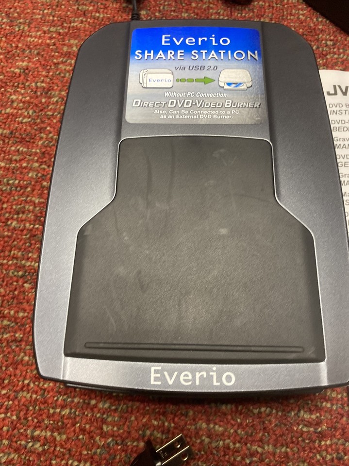 JVC CU-VD10 Everio Share Station External DVD Video Burner Working W ...