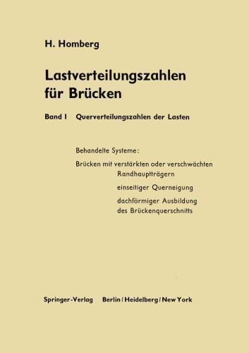 Lastverteilungszahlen Fur Brucken : Erster Band Querverteilungszahlen ...