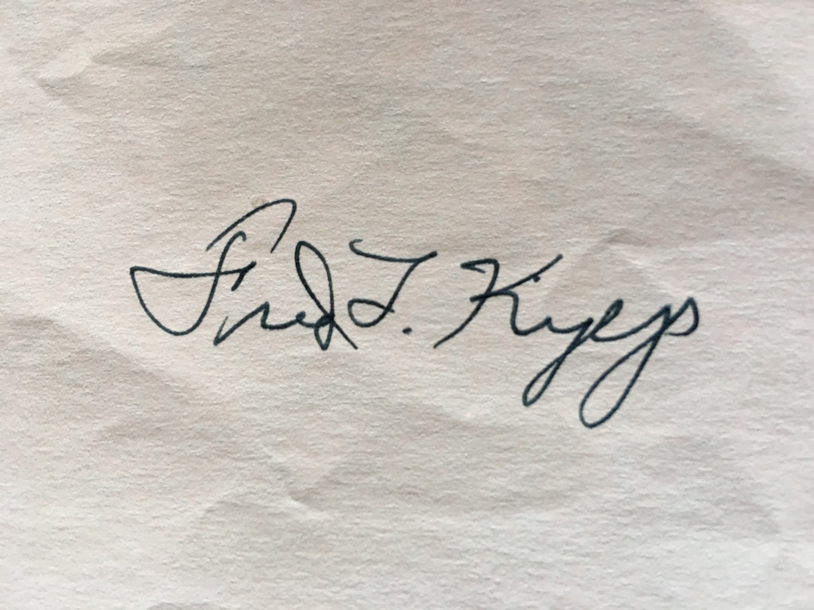 1957-60 HAND SIGNED AUTOGRAPHED *FRED KIPP* LA DODGERS/NEW YORK YANKEES ...