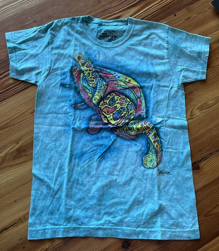 NWOT The Mountain Turtle Tie Dye Blue Graphic Print T-Shirt Adult ...