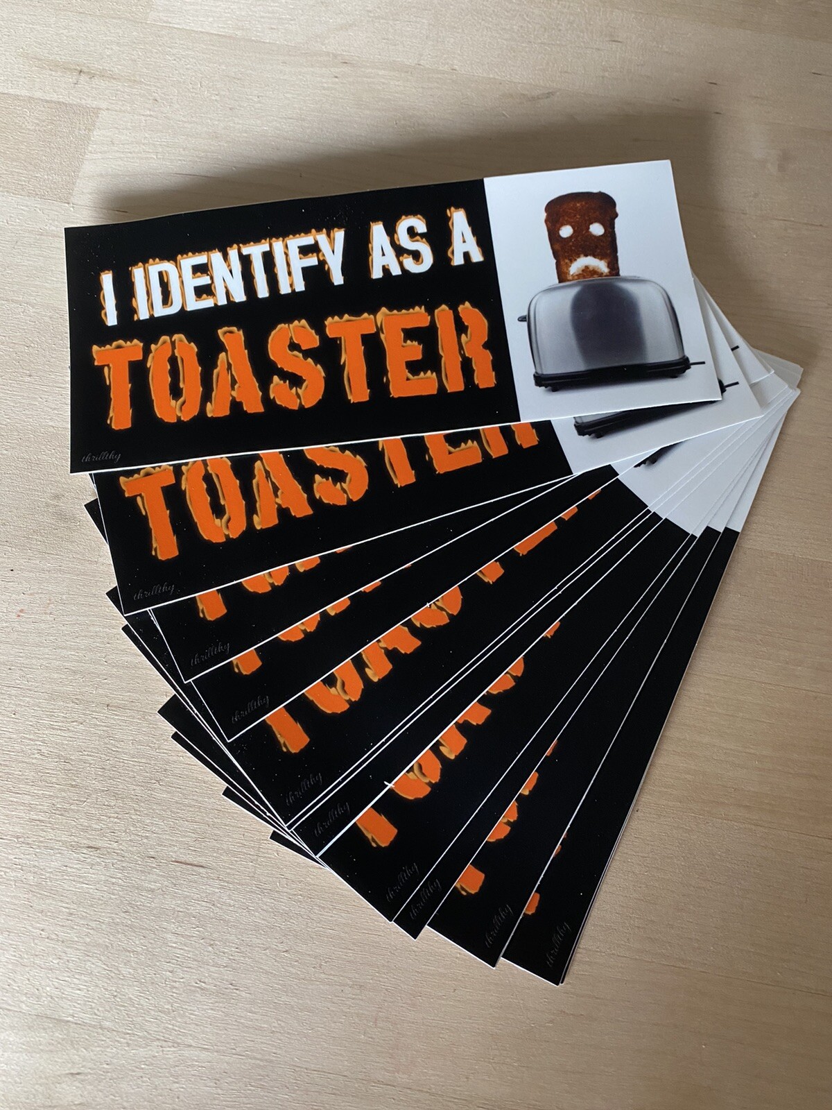 I Identify As A Toaster Decal Sticker 7" x 3"flame Txt Scion xB Box Car ...
