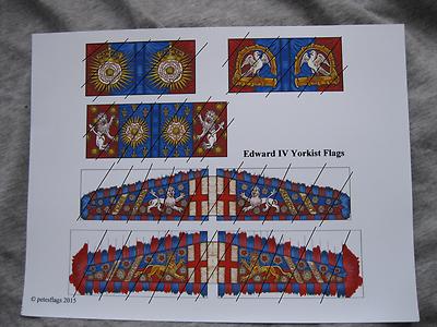 28mm Medieval Wars of the Roses Paper Flags Yorkist Edward IV | eBay