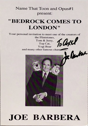 Joe Barbera Autograph Signed Framed 15x21 CM Yogi Bear Fred Flinstone ...