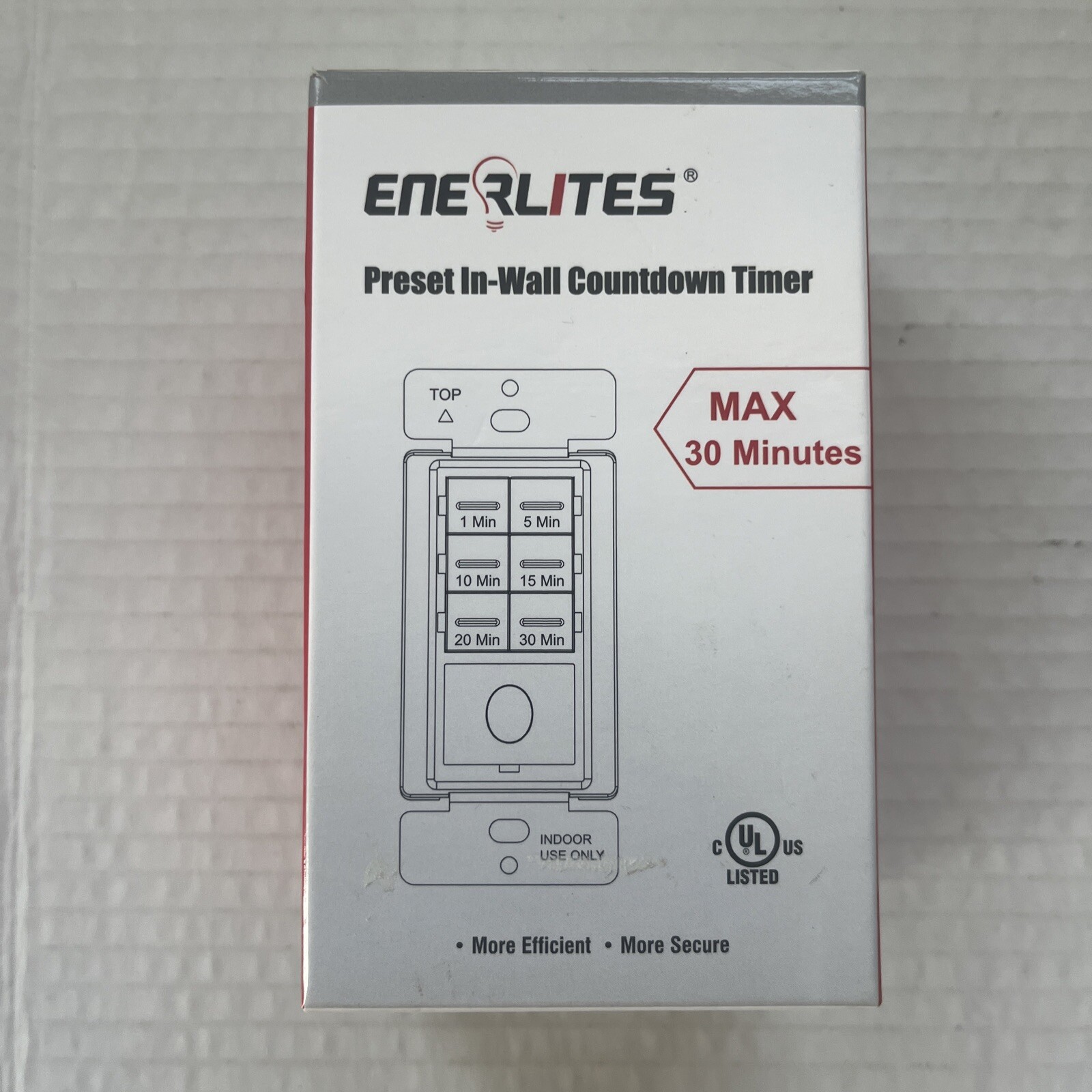 Enerlites Preset In-Wall Countdown Timer Switch 30 Min Light HET06A-R-W ...