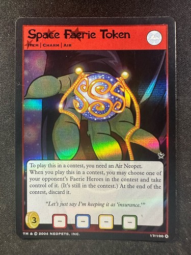 Neopets TCG 17/100 Space Faerie Token Return of Dr. Sloth Charm Holo ...