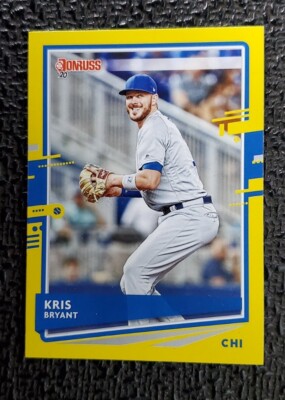 KRIS BRYANT - 2020 Donruss Variation YELLOW parallel #180 CHICAGO CUBS ...