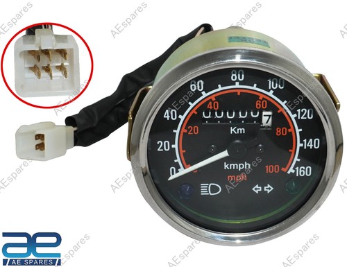 SPEEDOMETER 160 Kmph / 100 Mph KILOMETER BLACK DIAL FACE FOR ROYAL ...
