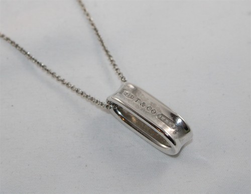 Tiffany & Co. Sterling Silver 1837 Oval Loop Pendant 18" Necklace | eBay