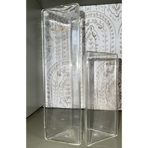 Firelight Prism Hand Blown Clear Glass Triangle Oil Lamps No Wick 9 and ...